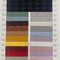China Diamond Quilted Eco-Friendly PU Artificial Leather Various Colors Stretchable Fabric for Garments Outdoor REACH RoHS Compliant for sale