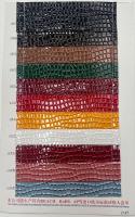 China Multicolored High Gloss Crocodile Patterned PU Leather Meeting EU/US Standards for sale