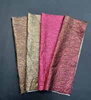 China Shimmering Metallic Dual-color Crackle PU Glitter Leather Fabric Luggage Shoes Home Supplies Car Accessories Leather Materials for sale
