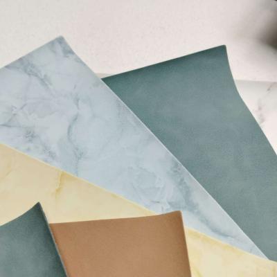China Grain Customizable Recycled Hot Stamping PU Synthetic Leather Fabric Thermal Leather Fabric for Making Binding Book Cover for sale