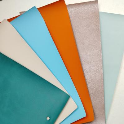 China Factory Sales Custom Patterns Smooth Gloss PU Designer Leather Fabric Thermal Leather Fabric for Making Notebook and Trademark for sale