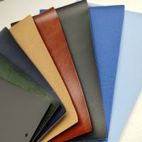 China Factory Sales Custom Patterns Smooth Gloss PU Designer Leather Fabric Thermal Leather Fabric for Making Notebook and Trademark for sale