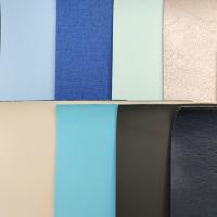 China Factory Sales Custom Patterns Smooth Gloss PU Designer Leather Fabric Thermal Leather Fabric for Making Notebook and Trademark for sale