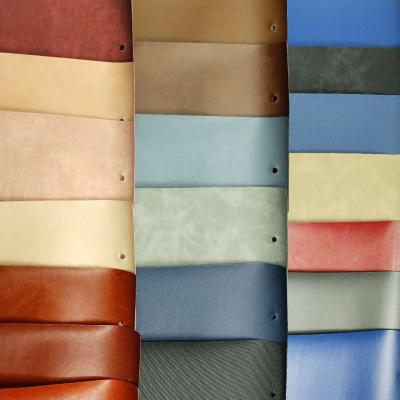 China High Quality PU Nubuck Leather Synthetic Leather Fabric for Shoes Bags Notebook for sale