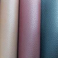 China Hot Sale Fashionable Litchi Pattern Soft Decorated PU Synthetic Leather for Shoe Upper and Garments for sale