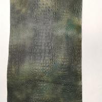 China Artificial Leather Manufacturer Patent crocodile Pattern PU Synthetic Leather Glossy crocodile Faux PU Leather for  Jacket for sale
