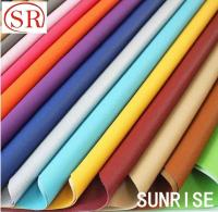 China PVC Stiff Fine Grain Artificial Leather Fabric Thickened Leather Material for Sofa Outdoor Home Textile Luggage Handbag Gift Box for sale