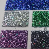 China Glitter PU Synthetic Leather Glossy Carpet Upper with Large Sequins for sale