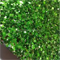 China Glitter PU Synthetic Leather Glossy Carpet Upper with Large Sequins for sale