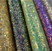 China Glitter PU Synthetic Leather Glossy Carpet Upper with Large Sequins for sale