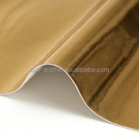 China Wholesale Foil Mirror Leather Glossy Gold Silver Leather PU Metallic Fabric for Furniture Sofa Upholster for sale