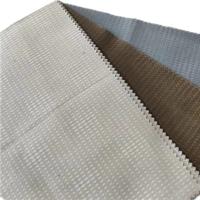 China Block Pattern Design Lychee Pu Leather Fabric Designer Synthetic Leather in Stock for sale