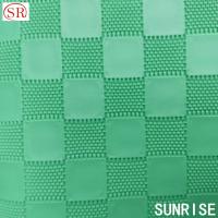 China Block Pattern Design Lychee Pu Leather Fabric Designer Synthetic Leather in Stock for sale