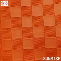 China Block Pattern Design Lychee Pu Leather Fabric Designer Synthetic Leather in Stock for sale