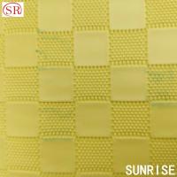 China Block Pattern Design Lychee Pu Leather Fabric Designer Synthetic Leather in Stock for sale