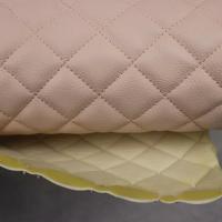 China Custom Car Leather 3D Diamond Custom 5mm 6mm 7mm 8mm Foam Embroidery Faux Leather Fabric for Car Seat Cover for sale