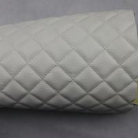 China Custom Car Leather 3D Diamond Custom 5mm 6mm 7mm 8mm Foam Embroidery Faux Leather Fabric for Car Seat Cover for sale