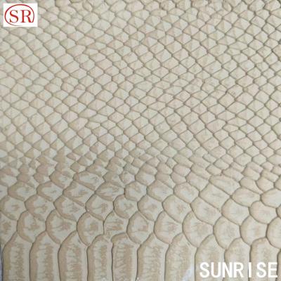 China Crocodile Skin PU Leather Embossed Fake Leather for Shoes Decorative Use Bags Sofas Outdoor Home Textiles Stretch Blackout for sale