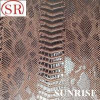 China Crocodile Skin PU Leather Embossed Fake Leather for Shoes Decorative Use Bags Sofas Outdoor Home Textiles Stretch Blackout for sale