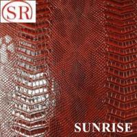 China Crocodile Skin PU Leather Embossed Fake Leather for Shoes Decorative Use Bags Sofas Outdoor Home Textiles Stretch Blackout for sale