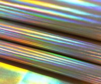China TPU Holographic Grid Pattern Colorful Artificial Leather for sale
