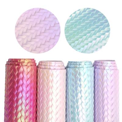 China Wholesale Iridescent Woven PU Leather Roll for Garment Accessories and Shoe Bag Lining for sale