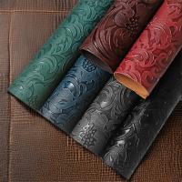 China Abrasion-Resistant Vintage Floral Embossed PU Leather for Garment Shoe Bag Lining Fabric for sale