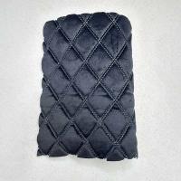 China Low MOQ Stock Quilted Embroidery Faux Suede Fabric With PVC Foam and Stitching for Car Seats Sofas Upholstery Furniture for sale
