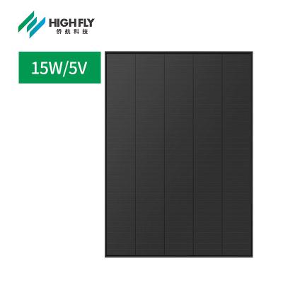 China Highfly EU Warehouse Full Black Solar Panel 15W/5V Mono PV Module for Energy Systems for sale