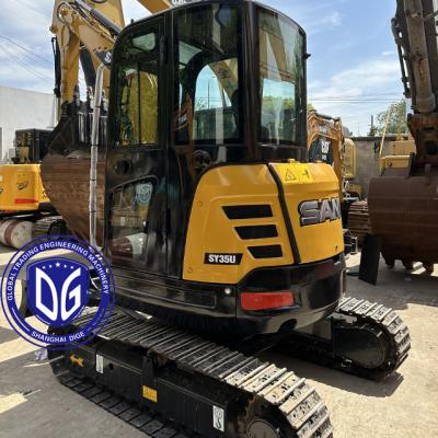 China Used Sany SY35C 3.5 Ton Small Crawler Excavator 2023 800 Hours Almost New for sale