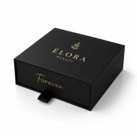 China Slide Out Black Drawer Cosmetic Packaging Boxes Gold Foil Stamping for sale
