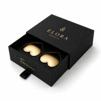 China Slide Out Black Drawer Cosmetic Packaging Boxes Gold Foil Stamping for sale