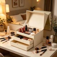 China Multi layer Drawer Custom Cosmetic Gift Box with Flip Lid for sale