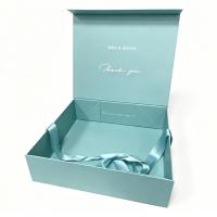 China Ribbon Closure Custom Collapsible Rigid Boxes For Premium Gift Packaging for sale