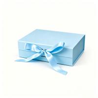 China Gift Packaging Custom Rigid Flat Pack Box with Ribbon Closure for sale
