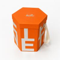 China Gift Packaging Custom Collapsible Rigid Box Hexagonal Shaped with Ribbon Closure for sale
