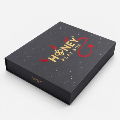 China Black Rigid Magnetic Gift Boxes with Gold Foil UV Finish Luxury Cosmetic Jewelry Packaging for sale