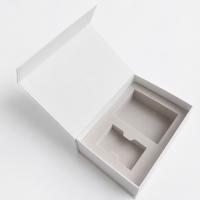 China Magnetic Flip Top Gift Boxes with Embossed Logo Flocking Insert Jewelry Cosmetic Packaging for sale