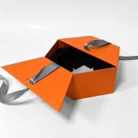 China Rigid Custom Gift Boxes Hexagonal Shape with Ribbon Closure for sale