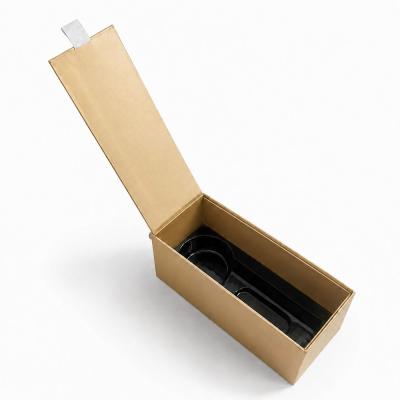 China Custom Gold Card Paper Flip Top Gift Box with Hanging Tab Blister Insert for sale
