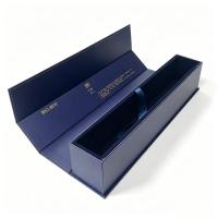 China Long Flip Top Rigid Custom Gift Boxes with Gold Foil Flocked Insert for sale