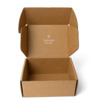 China Custom Kraft Corrugated Mailer Boxes with White Foil Stamping Embossed Logo for sale