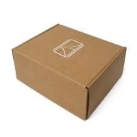 China Retail Packaging Kraft Mailer Box with White Screen Printed Logo for sale