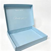 China Light Blue Corrugated Custom Mailer Boxes with Silver Foil Stamping for sale