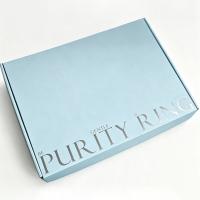 China Light Blue Corrugated Custom Mailer Boxes with Silver Foil Stamping for sale