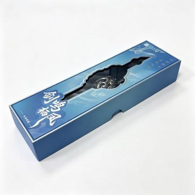 China Long Custom Window Boxes Rigid Lid and Base Structure Cosmetic Packaging for sale