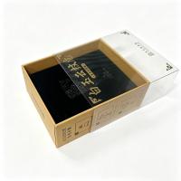 China Gold Foil Stamping PET Sleeve Gift Boxes With Clear Window Velvet Pearl Cotton Insert for sale