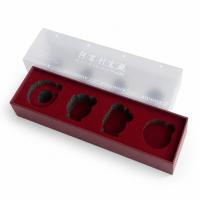 China Jewelry Frosted PET Sleeve Custom Window Boxes with Flocking Pearl Cotton Insert for sale