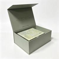 China Custom Green Magnetic Jewelry Box with UV Embossed Logo EVA Insert for sale