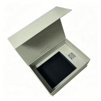 China Custom Green Magnetic Jewelry Box with UV Embossed Logo EVA Insert for sale